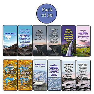 Powerful Bible Verses Bookmarks - God is in Control (30 Pack) - Handy Powerful Bible Verses About God is in Control Bible Texts