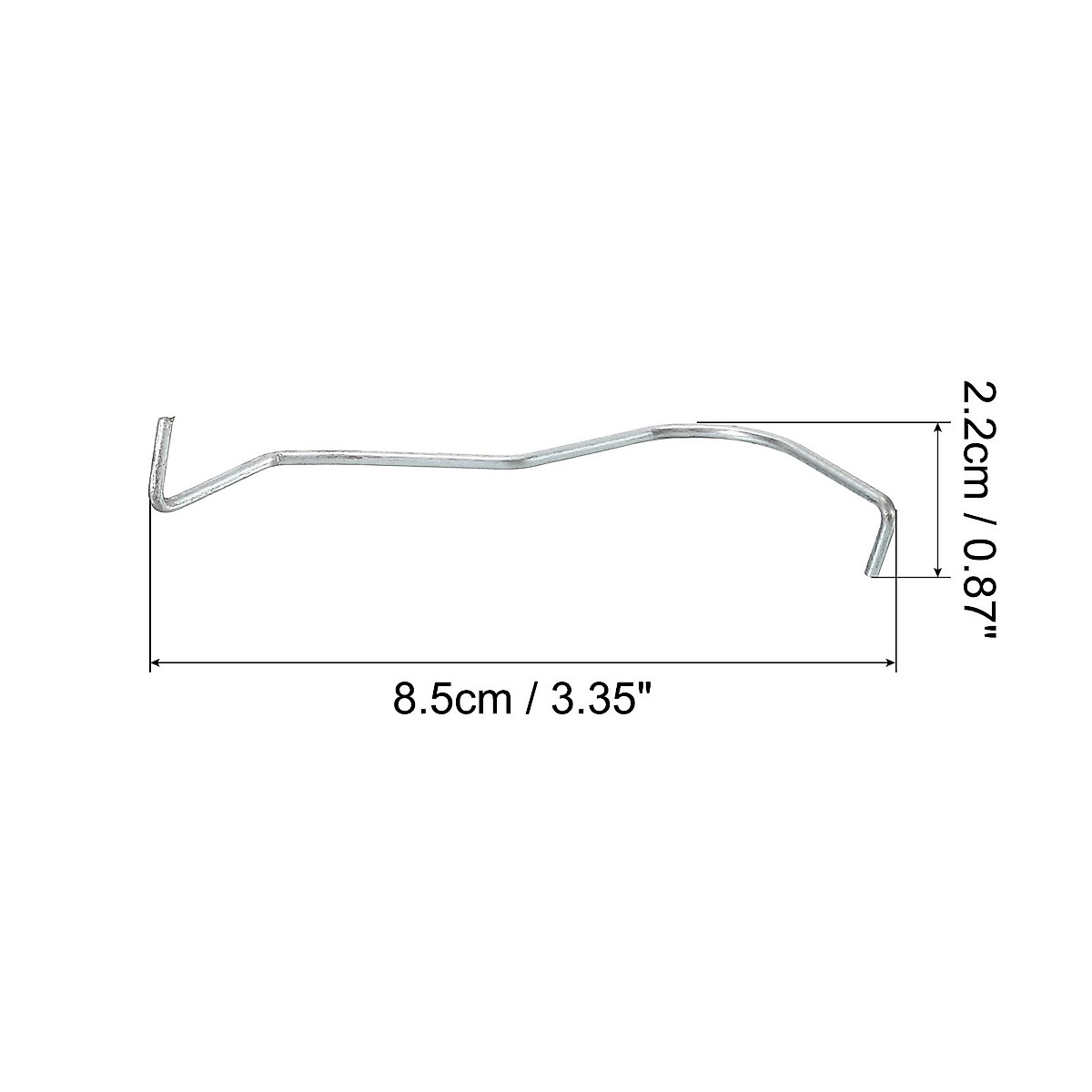 PATIKIL 3.3x0.9 Cage Door Hook, 10Pcs Stainless Steel Durable Singe Wire Water Pipe Latch Hook for Locking and Fixing Rabbit Pig Poultry Cage, Silver