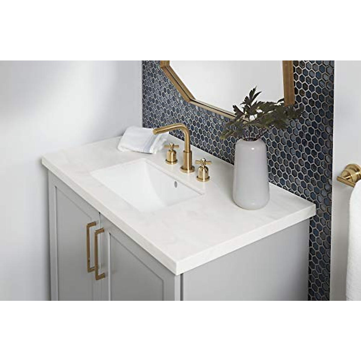Elements of Design Kingston Brass LB18127 Fauceture Courtyard Undermount Bathroom Sink with Overflow, 18.25 x 11.94 x 6.88, White