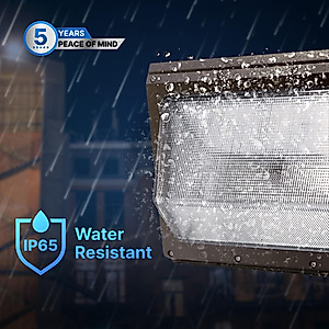 Konlite - 108/90/63W Commercial LED Wall Pack Light with Photocell, IP65 Rated, DLC/ETL Listed Wall Light Fixtures, Wall Lights for Outdoor Lighting, 3 Bright Lvls, Up to 14,040LM, 5000K Daylight