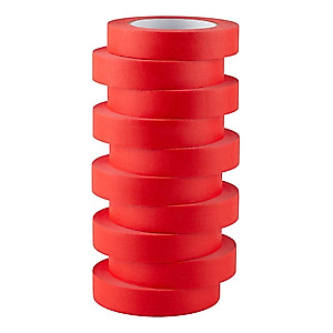 Lichamp 10 Pack Red Painters Tape 1 inch, Medium Adhesive Red Masking Tape Bulk Multi Pack, 1 inch x 55 Yards x 10 Rolls (550 Total Yards)