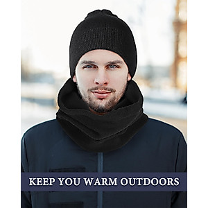 Liitrsh 12 Pcs Winter Beanie Hat Scarf Touchscreen Gloves Set Skull Cap Knit Fleece Neck Warmer Touch Screen Mittens for Women Men (Classic Colors)