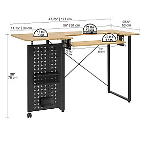 Pivot Sewing Table with Swingout Storage Panel