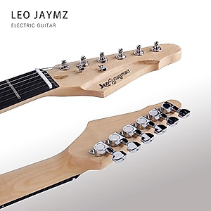 Leo Jaymz TL Style Electric Guitar with US Flag Design - High Gloss Mahogany Body and Hard Maple Neck - High Transparent Acrylic Pickguard (US Flag, Deluxe)