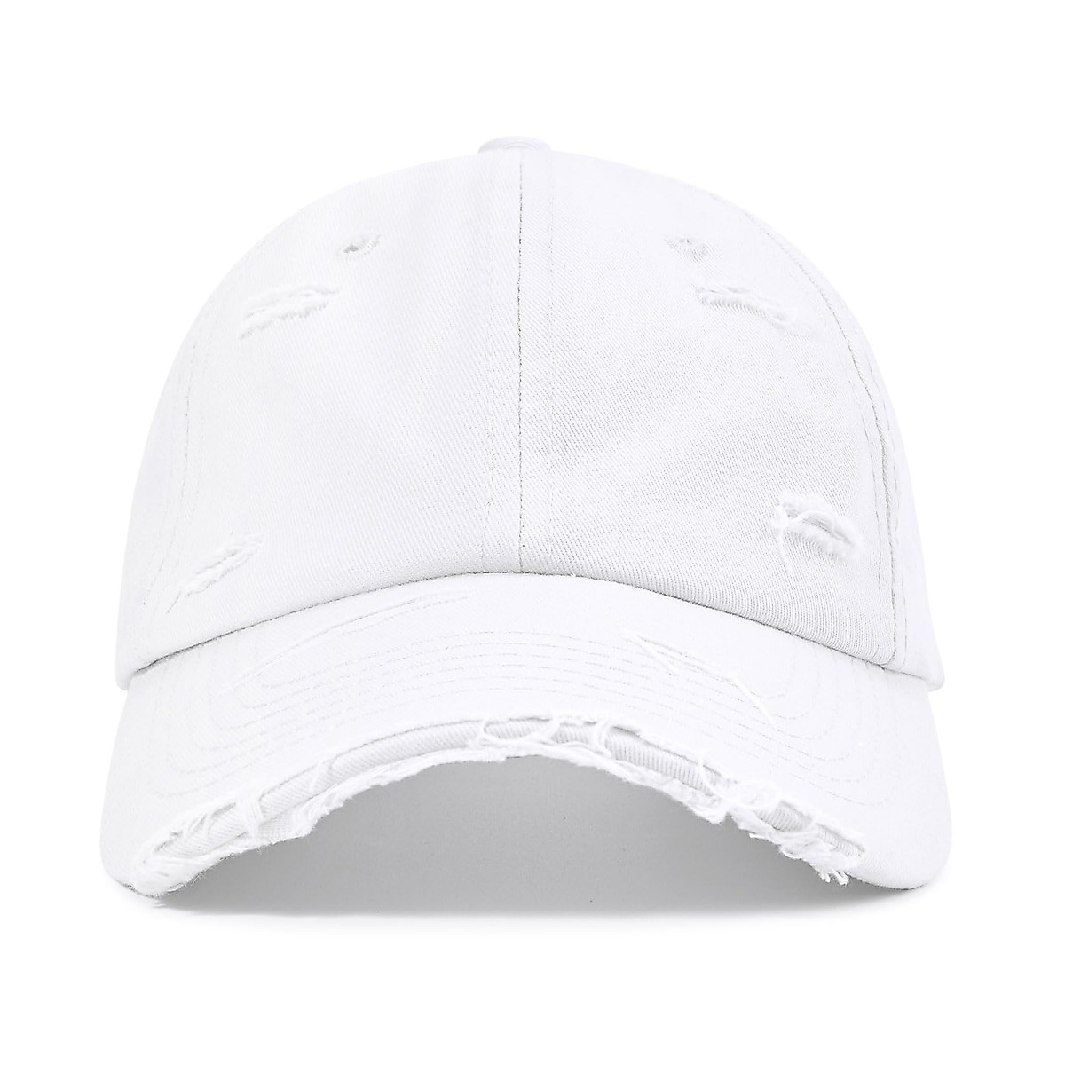 Unisex Vintage Washed Baseball-Cap Twill Adjustable Dad Hat Womens Cotton Low Profile Baseball Cap Unconstructed White Style One Size