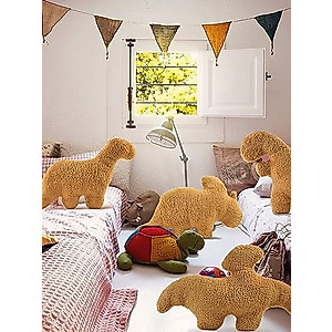 Lixzuch 3 Packs Dino Nugget Pillow Plush, 18 inches Dinosaur Chicken Nugget Pillow Stuffed Animal Plush Toy, Dino Nugget Plush Dinosaur Theme Party Decoration Birthday Gift for Kids Boys Girls