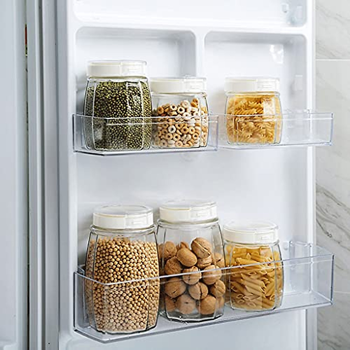 RFME Transparent Kitchen Storage Glass Tube flip Type Large capacity-1pcs Medium