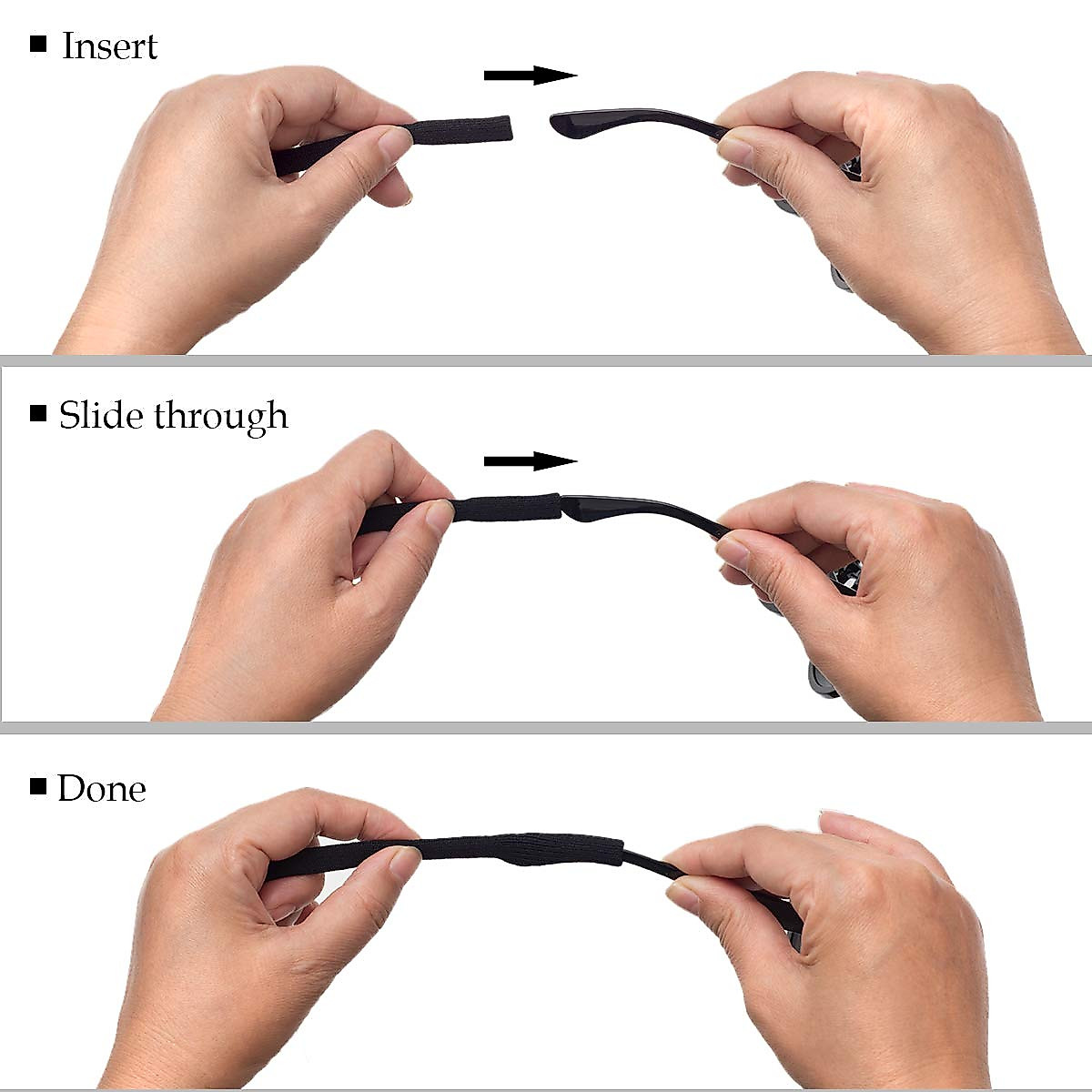 HALF CRESCEN Glasses Strap- Sports Glasses Holder (Pack of 6) Unisex Sunglass Strap,Soft Comfortable Eye Glasses String Strap for Men Women