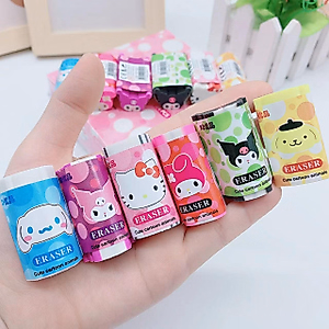 6Pcs Cute Erasers for Kids Mini Erasers for Pencils Kawaii Eraser Fun Erasers Back to School Supplies Kid Party Favors Gift, Suitable for Children Over 6 Years Old