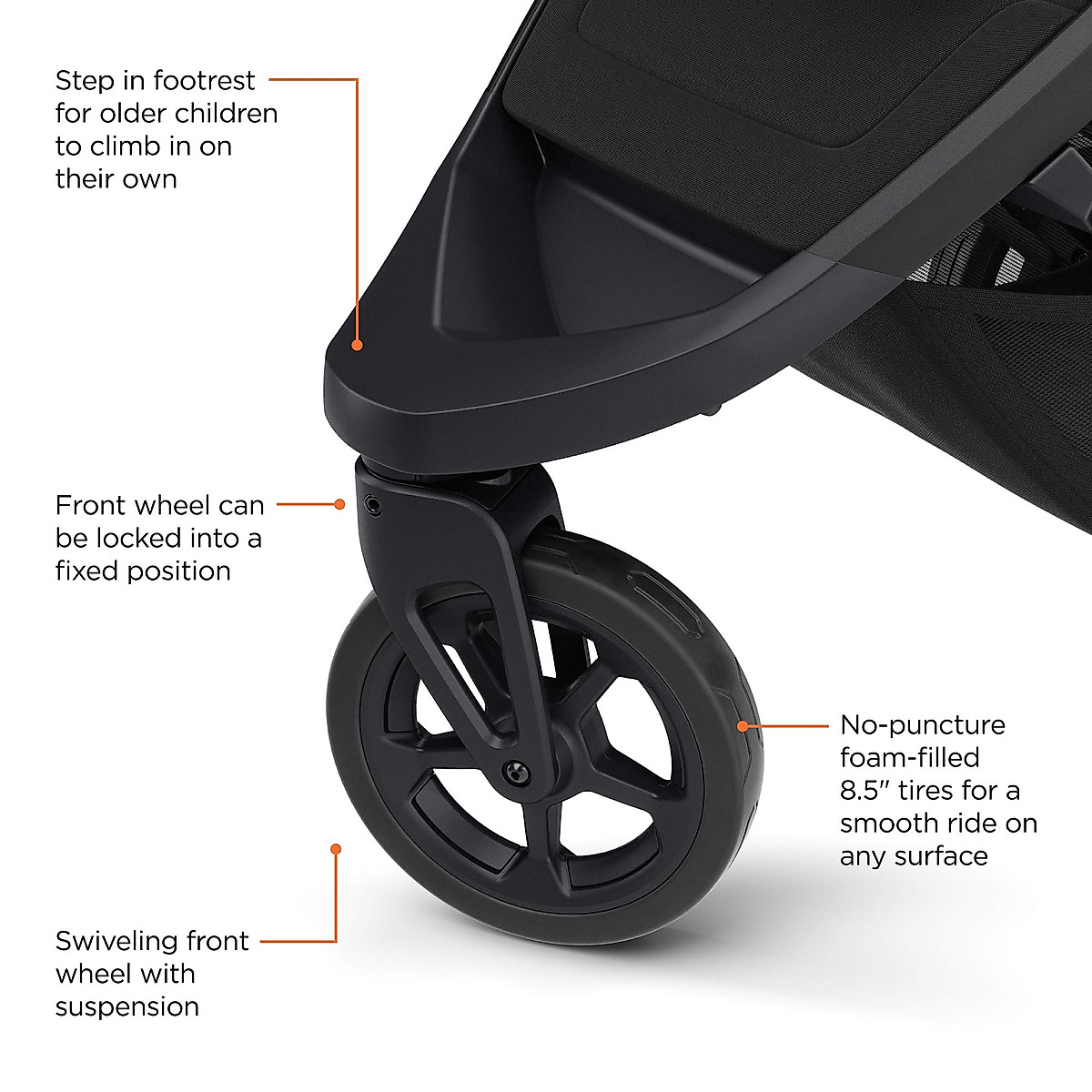 Thule Spring Stroller - Compact Baby Stroller Perfect for Everyday Use - Features 5-Point Harness, Lightweight and Compact Design, Vented Canopy, Padded Reclining Seat