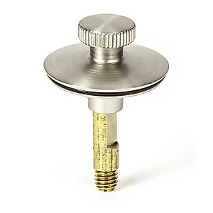 PF WaterWorks PF0966-BN Lift n Turn (Twist Close) Bath Tub Drain Assembly (Coarse Drain 11.5 TPI + Stopper + One (1) Hole Face Plate - Free Hair Catcher/Strainer - Eliminate Clogs Brushed Nickel