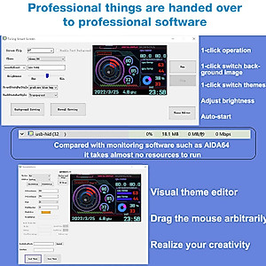 GOWENIC 2024 New 3.5 inch IPS USB Mini Screen for PC Chassis, PC CPU Data Monitor, Computer Temperature Display, Mini ITX PC Case Moniror USB C Sub Screen