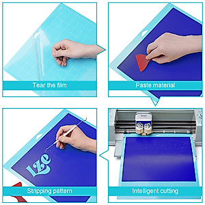 Lzerking Cutting Mat for Cricut 7 Pack Accessories and Supplies Light Replacement Blue Cut Pads Cricket Cards for Cutting Machine Maker/Maker 3/Air/Air 2 with Scraper Pick Needle for DIY Project