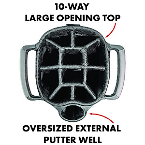 Team Golf NCAA Iowa Albatross Golf Bag Lightweight, 10-Way Club Divider, Spring Action Stand, Insulated Cooler Pocket, Velcro Glove and Umbrella Holder & Lift Assist Handles