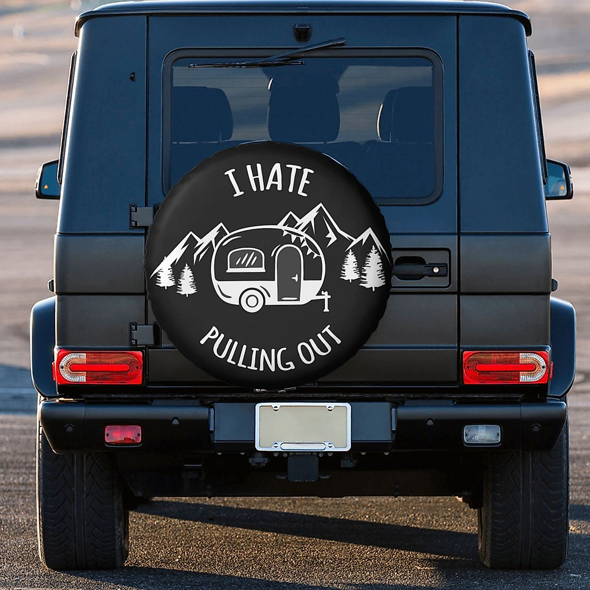 cozipink I Hate Out Camper Spare Tire Cover Spare Tire Cover Wheel Protectors Universal for Trailer Tires Camping Weatherproof Universal for Rv Travel Trailers Accessories 14" 15" 16" 17"