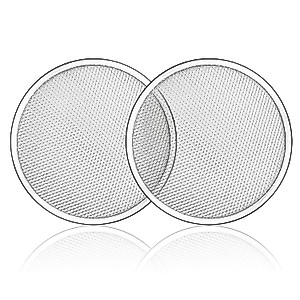 Tosnail 2 Pack 12 Inches Seamless Aluminum Pizza Screen Pizza Pan with Holes Pizza Mesh
