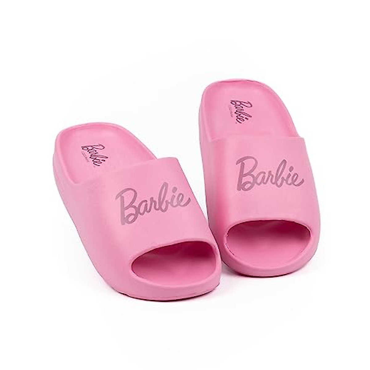 Barbie Girls Sliders Kids Teens Pink Doll Logo Sandals Summer Shoes