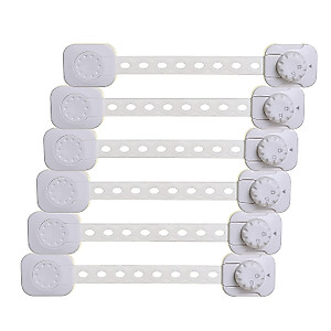 Dreambaby Twist 'N Lock Multipurpose Latch - Child Safety Locks - White - 6 Pack - Model L1435