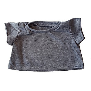 Grey Basic Tee Shirt Teddy Bear Clothes Fit 14" - 18" Build-a-bear and Make Your Own Stuffed Animals