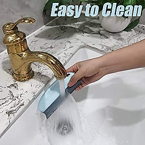 Meteou Pet Hair Cleaning Remover Brush | Pet Hair Detailer with Handle | Cat and Dog Hair Lint Remover Brush for Cars Furniture Carpet Sofa Clothes Beds Couches Blinds Chairs LtBlue