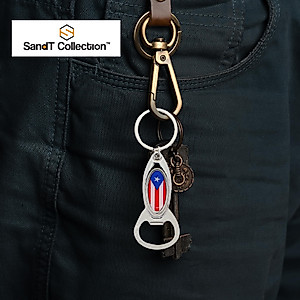 Purto Rico Beer Bottle Opener Keychain - Set of 3 - Oval