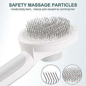 AUBERRY Self Cleaning Slicker Brush,Long & Short Hair Pets Gently Removes Loose Undercoat, Mats and Tangled Hair Dog & Cat Grooming Brush, Skin Friendly(GREY)