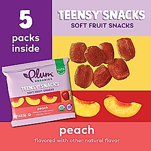 Plum Organics | Teensy Fruit Snacks | Organic Toddler & Kids Snacks | Peach | 0.35 Ounce Snack (40 Total) Packaging May Vary