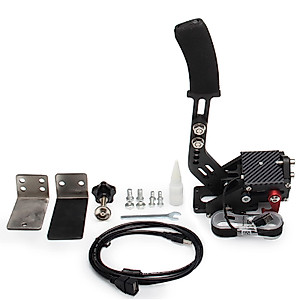 YESHMA 64 Bit USB Handbrake with Clamp PC Handbrake & Non-Contact Plus Hall Sensor Compatible With G25/27/29/920 T500 T300,Professional Gaming Peripherals using for Racing Games(Black With Clamp)