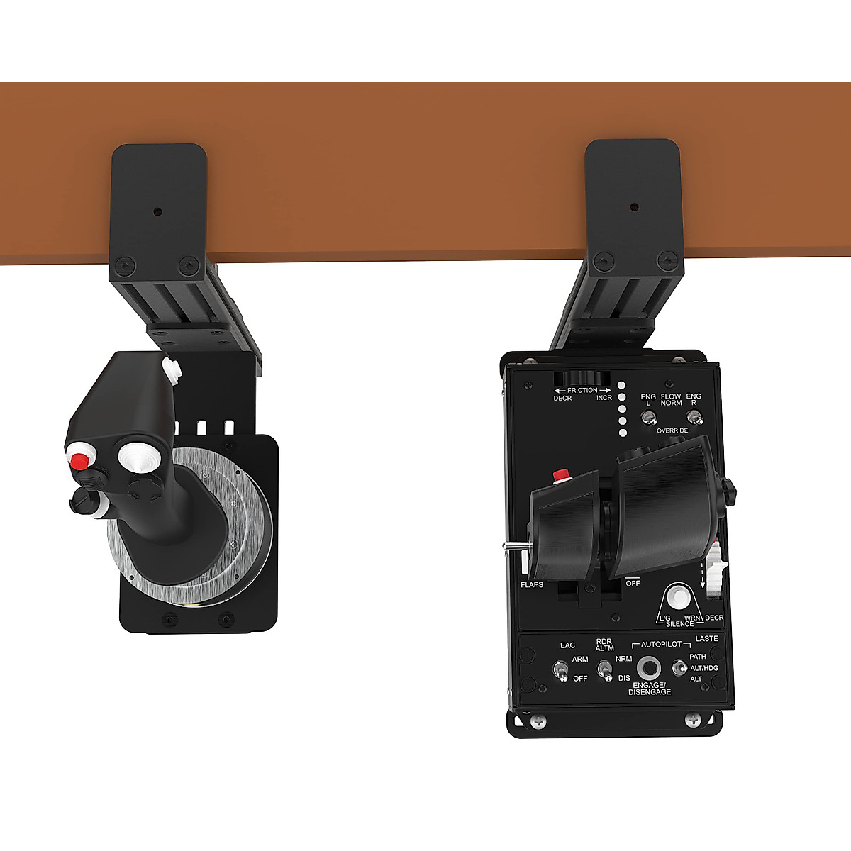 Hikig 2 Pack Desk Mounts for Flight Sim Joystick, Throttle, Hotas Systems Compatible With Thrustmaster Hotas Warthog, Thrustmaster MFD Cougar Pack, Winwing Orion 1/2 Hotas With All Installation Bolts