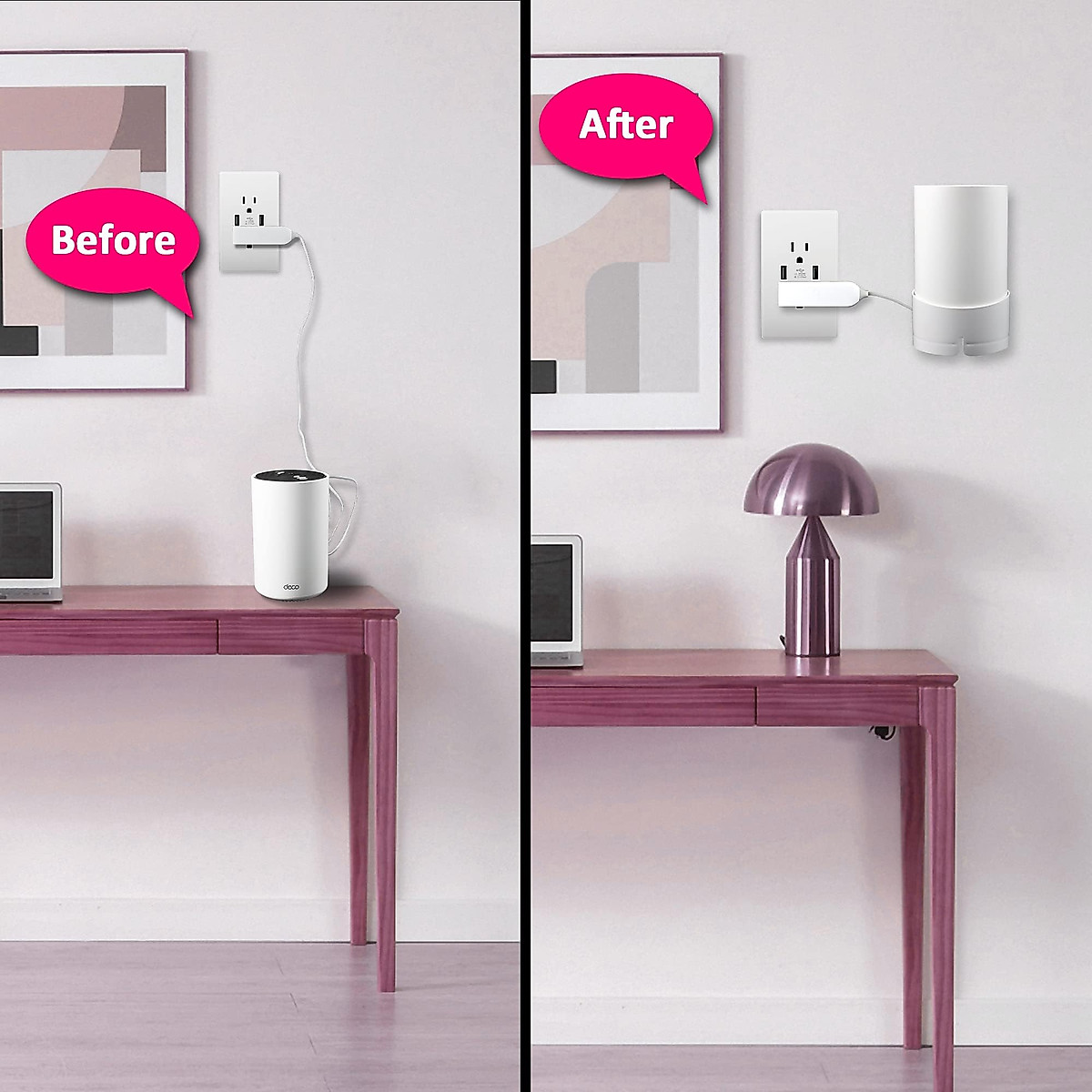 PETIMETI Wall Mount for Deco X68/XE75/XE75 Pro/AXE5300/AXE5400/PX50 Tri-Band WiFi 6 System（2 Pack