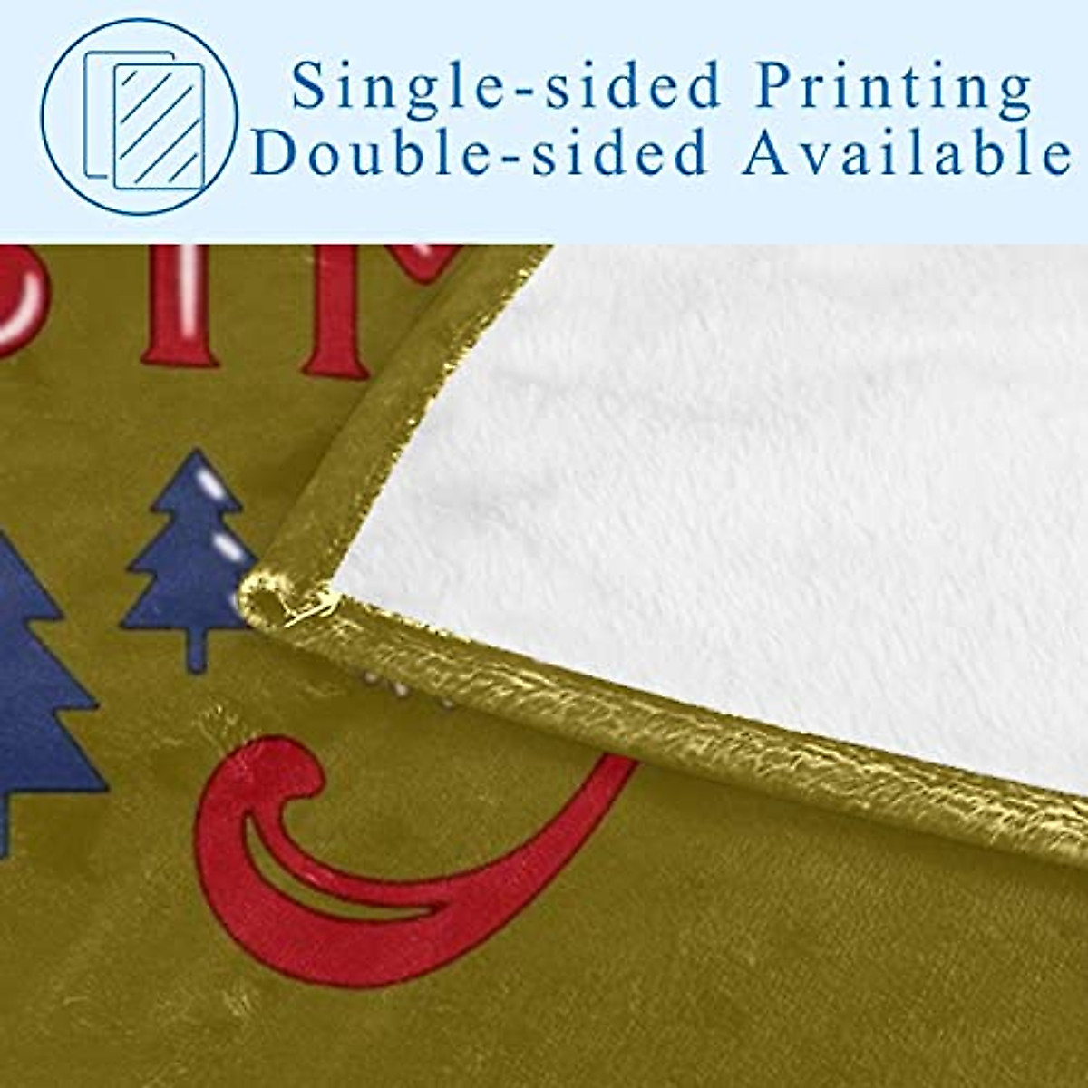 Merry Christmas Prints Soft Warm Cozy Blanket Throw for Bed Couch Sofa Picnic Camping Beach, 150×100cm