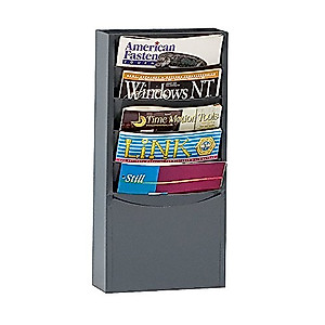 Durham 403-95 Gray Cold Rolled Steel 5 Contour Pocket Vertical Literature Rack, 9-3/4" Width x 20-1/4" Height x 4-1/8" Depth