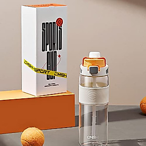 CMSH Sport Water Bottle 24oz&32oz large diameter flip top water bottle with Straw & Anti-scalding,One-click open,two ways to drink, suitable for all occasions Sports fitness leisure（32OZ-Pink