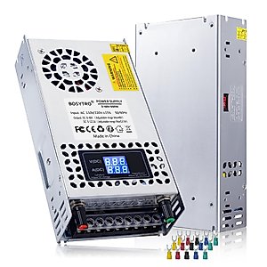 BOSYTRO 48V Adjustable dc Power Supply 600W,Switching Power Supply AC 110V/220V to DC 0-48V DC Converter with LED Digital Display, 5V 24V 36V Buck Converter for Dimmable LEDs,3D Printer,Computer Lab