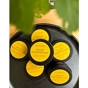From the Hive LLC Cast Iron & Carbon Steel Seasoning Wax - Mother/Daughter Owned - Made in the USA with TN Beeswax & Non-Fibrous Oils