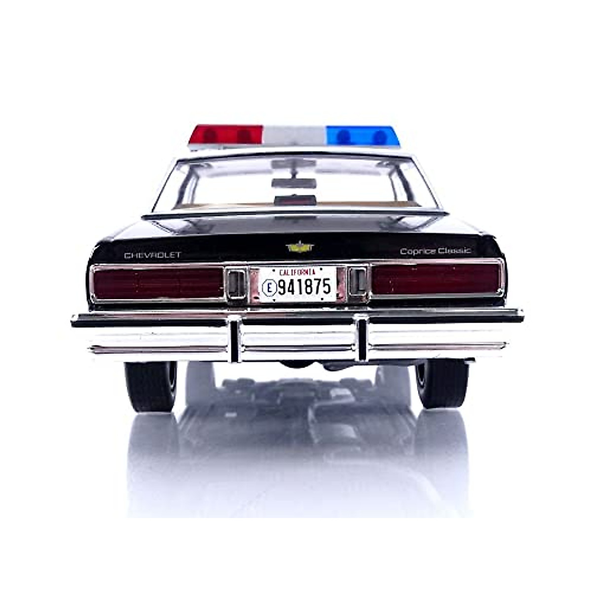 Greenlight 1986 Chevrolet Caprice Black and White LAPD (Los Angeles Police Department) MacGyver (1985-1992) TV Series Artisan Collection 1/18 Diecast Model Car