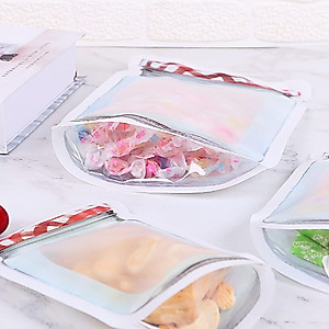 100 Pieces Mason Jar Bottle Ziplock Bag Creative Zipper Packaging Bag Food Storage Stand Up Pouch Bags (4.25x6.06 Inch)