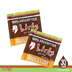 Licks Pill Free Dog Digestion - Dog Gut Health and Gas Relief - Bloating Relief and Digestion Supplement for Dogs - Dog Health Supplies - Gel Packets - 30 Use