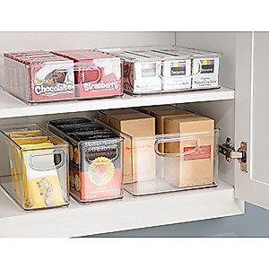 iDesign BPA-Free Plastic Pantry and Kitchen Storage, Freezer and Fridge Organizer Bin with Easy Grip Handles – 16” x 8” x 3”, Clear