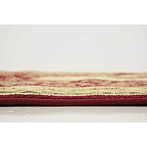 Unique Loom Versailles Collection Traditional Classic Medallion Motif Area Rug (4' 0 x 4' 0 Square, Burgundy/ Ivory)