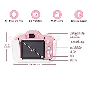 Xinbeiya Kids Digital Camera, Birthday Toy Gifts for Girls Boys Age 2-10, Children Cameras for Toddler with 1080P Video，Portable and Rechargeable Toy Camera for Girls or Boys (Pink)