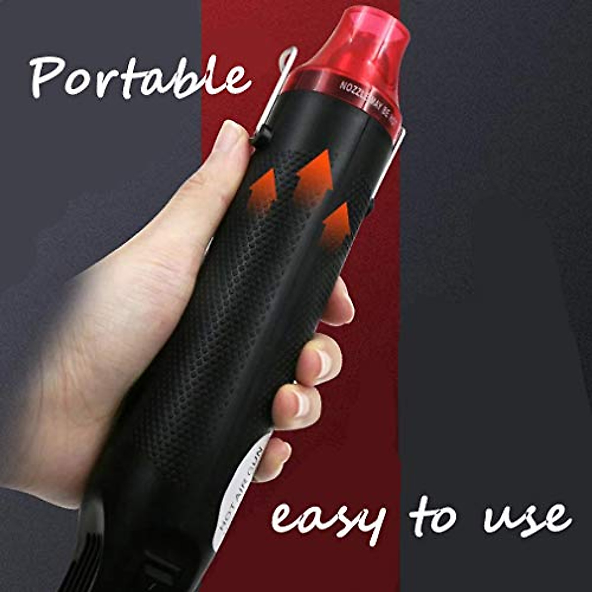 Mini Heat Gun for Epoxy Resin 300W Portable Handheld Black Heat Gun for Crafts Embossing, Shrink Wrapping, Drying Paint, Clay, Rubber Stamp Heat Tools, Dryer Craft Heat Tool for Cup Turner