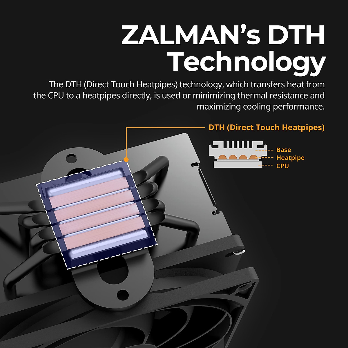 Zalman CNPS 10X Performa Black, Extreme Performance CPU Cooler, LGA1700 Compatible, Powerful 135mm Annular Fan 1500RPM, 75 CFM, 180W TDP, 4 Copper Heat Pipes, STC 8 Thermal Paste Included - Black