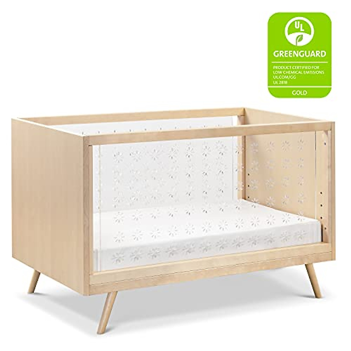Babyletto Ubabub Nifty Clear 3-in-1 Crib in Natural Birch, Greenguard Gold Certified