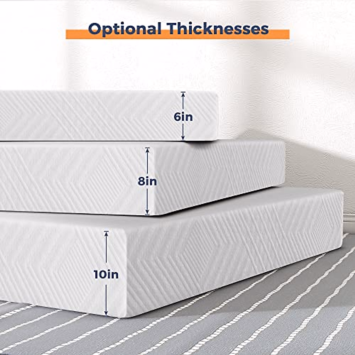 IULULU Full Mattress, 6 inch Memory Foam Mattress in a Box Full Size for Bunk Bed, Medium Firm, CertiPUR-US Certified, Made in USA, White