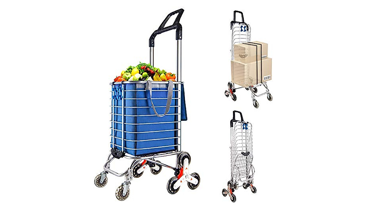 LEADALLWAY Folding Shopping Cart – Compact & Heavy Duty Utility Trolley
