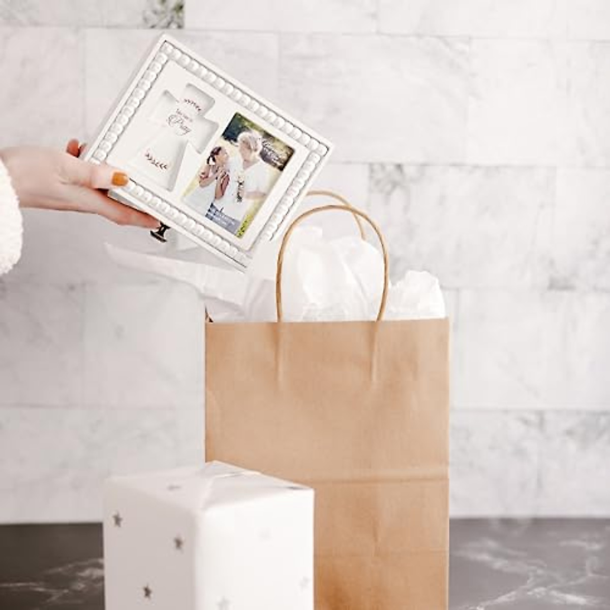 Pavilion - Take Time To Pray - 6.5" long x 5" wide x 3" tall Prayer Box Decorative Keepsake Storage Bin 2.25" x 3.25" Wallet Photo Holder Jesus God Lover Religious Friend Gift Present