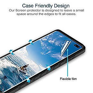 LK 3 Pack Screen Protector Compatible for Samsung Galaxy S10 Plus / S10+, Ultrasonic Fingerprint Compatible, Flexible Film HD Transprent, Case Friendy