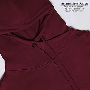 Bulotus Hoodies for Women Cowl Neck Fashion Sweatshirts Pullover Long Sleeve, Medium, Burgundy