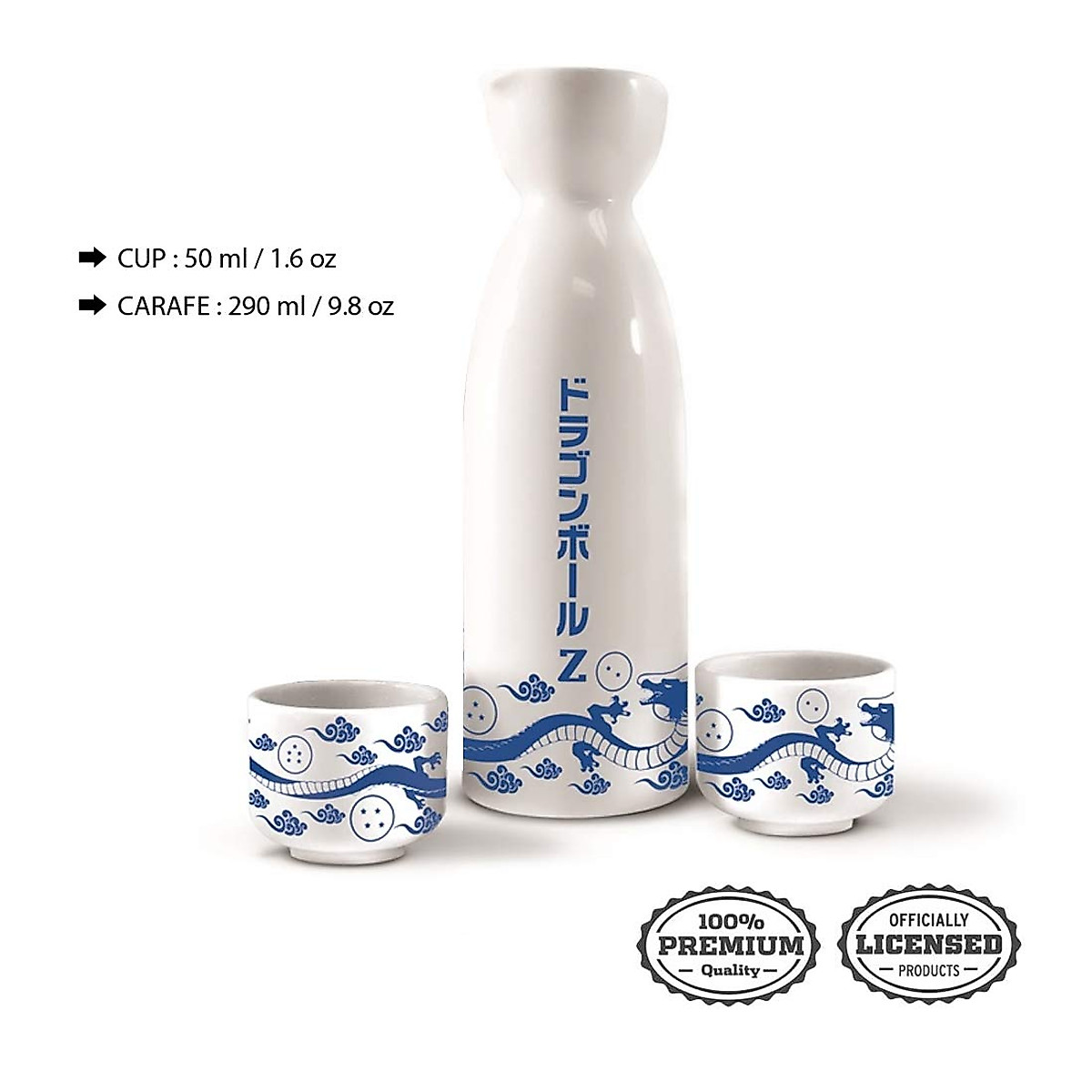 JUST FUNKY Dragon Ball Z Shenron Mug, 10 oz Carafe and 2 oz Cup, Single Color Design (Officially Licensed)